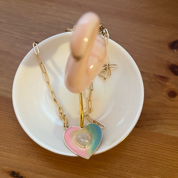 Elizabeth Stone | Jewelry | Euc Elizabeth Stone Enamel Heart Tye Dye ...